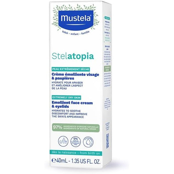 Mustela Bébé-Enfant Stelatopia Emollient Face Cream 40ml - Atopic-Pron ...