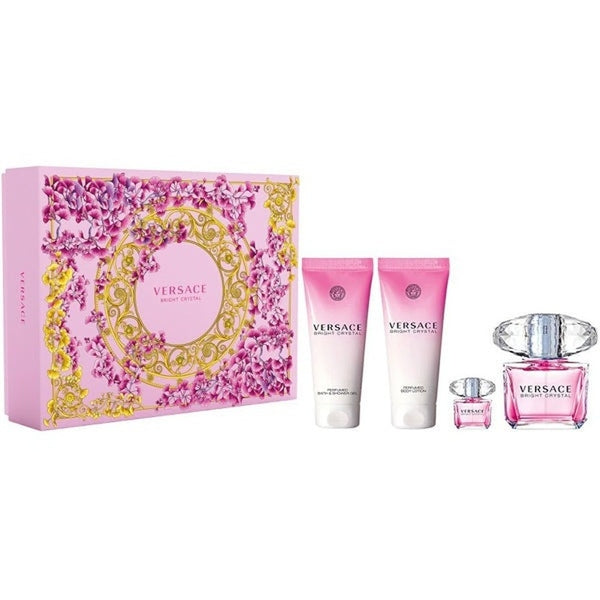 Versace Bright Crystal Gift Set 90ml EDT + 100ml Body Lotion + 100ml S ...