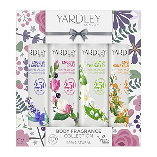 Yardley Traditional Florals Body Spray Gift Set 4 x 75ml - English Lav ...